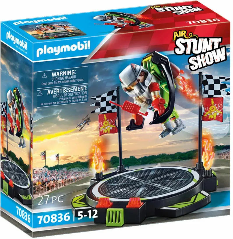 PLAYMOBIL AIR STUNT SHOW PILOTE AVEC RACTEUR DORSAL 70836